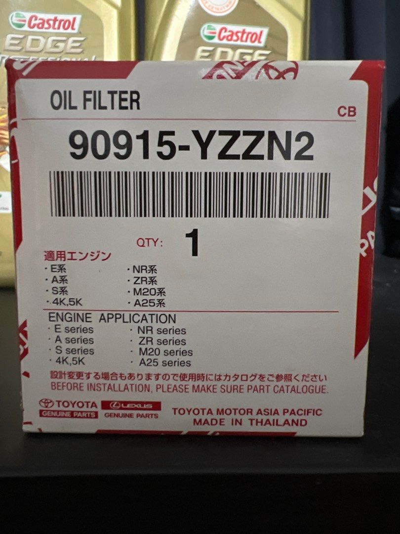 Genuine Toyota Oil Filter, Car Accessories, Accessories on Carousell