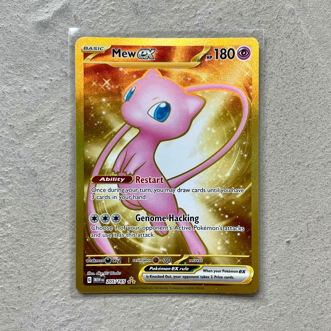 GOLD Mew EX Secret Rare 205/165 Pokemon TCG Scarlet & Violet 151 ...