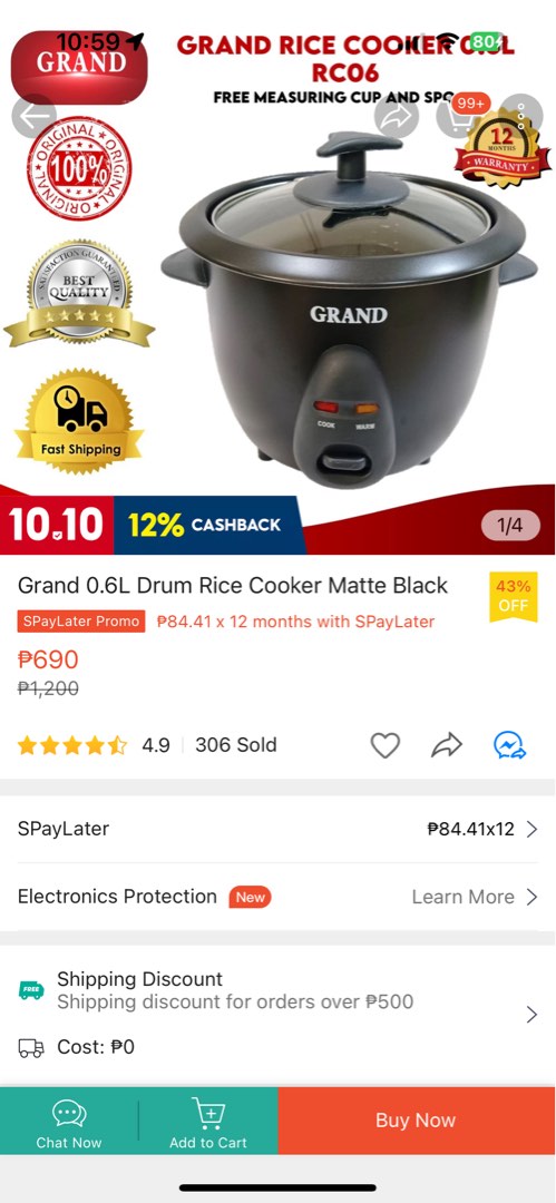 Grand non stick rice cooker, TV & Home Appliances, Kitchen Appliances ...