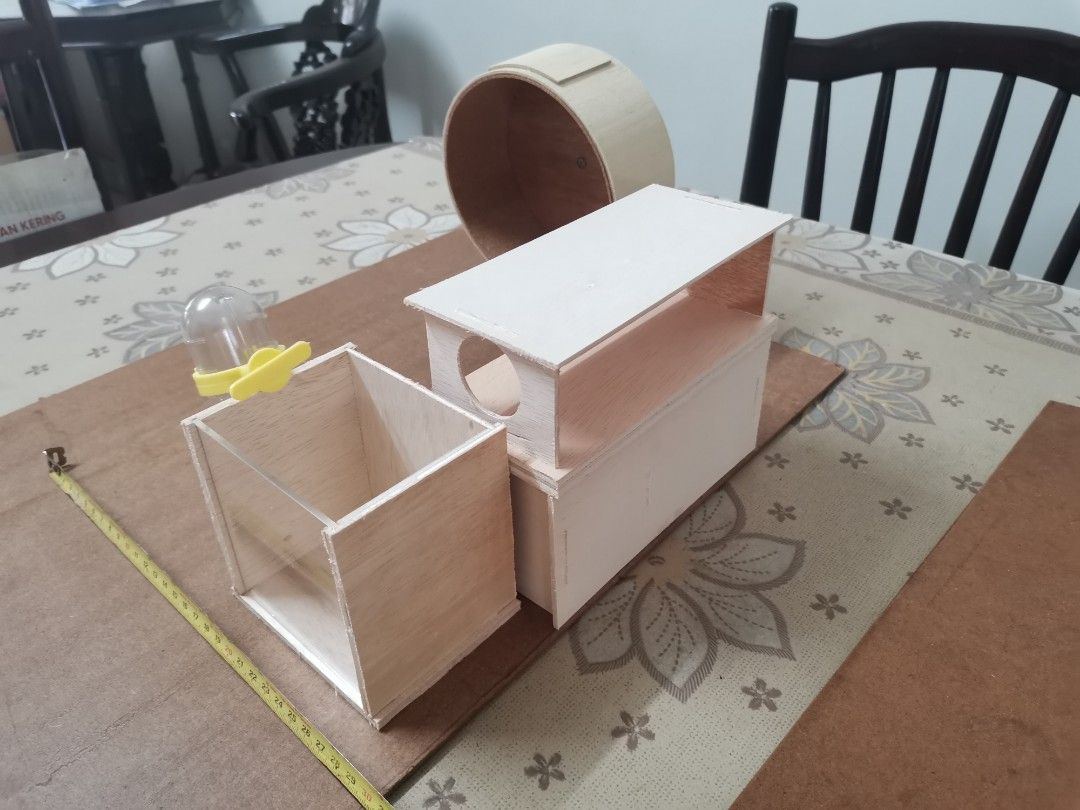 Hamster House Burrow Wheel wood, Pet Supplies, Homes & Other Pet ...