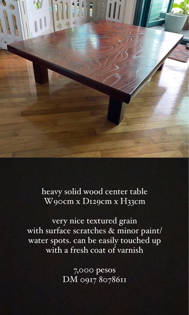Heavy Solid Wood Center Table, Furniture & Home Living, Furniture ...