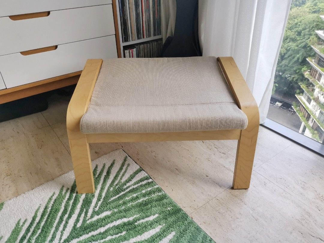 Ikea Poang armchair and footstool, Furniture & Home Living, Furniture ...