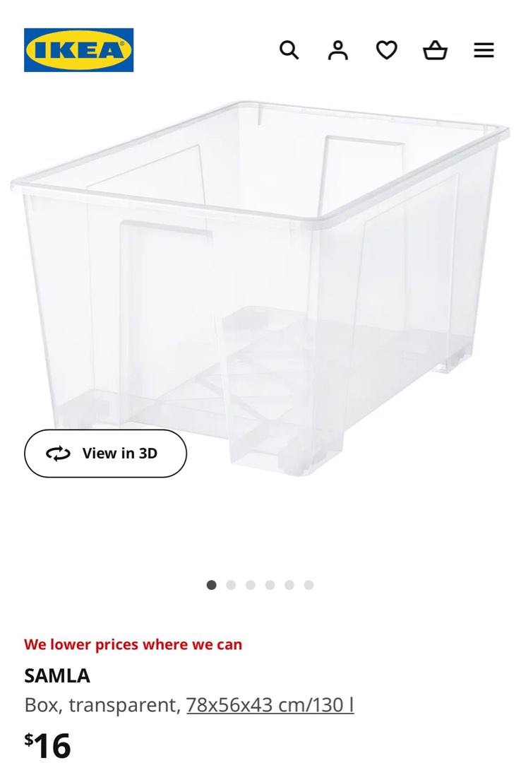 Ikea SAMLA 78x56x43 cm/130 l, Furniture & Home Living, Furniture, Other ...