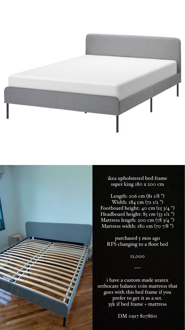 Ikea Slattum super king bed frame, Furniture & Home Living, Furniture, Bed Frames & Mattresses ...