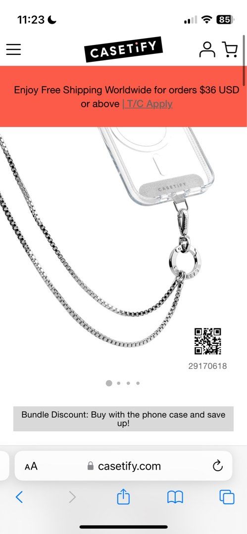 Iphone 15 Pro Casetify Case with Silver Cross-Body Strap, Mobile Phones & Gadgets, Mobile ...