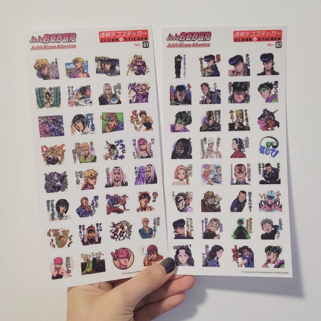 jojo's bizarre adventure high quality transparent die-cut stickers ...