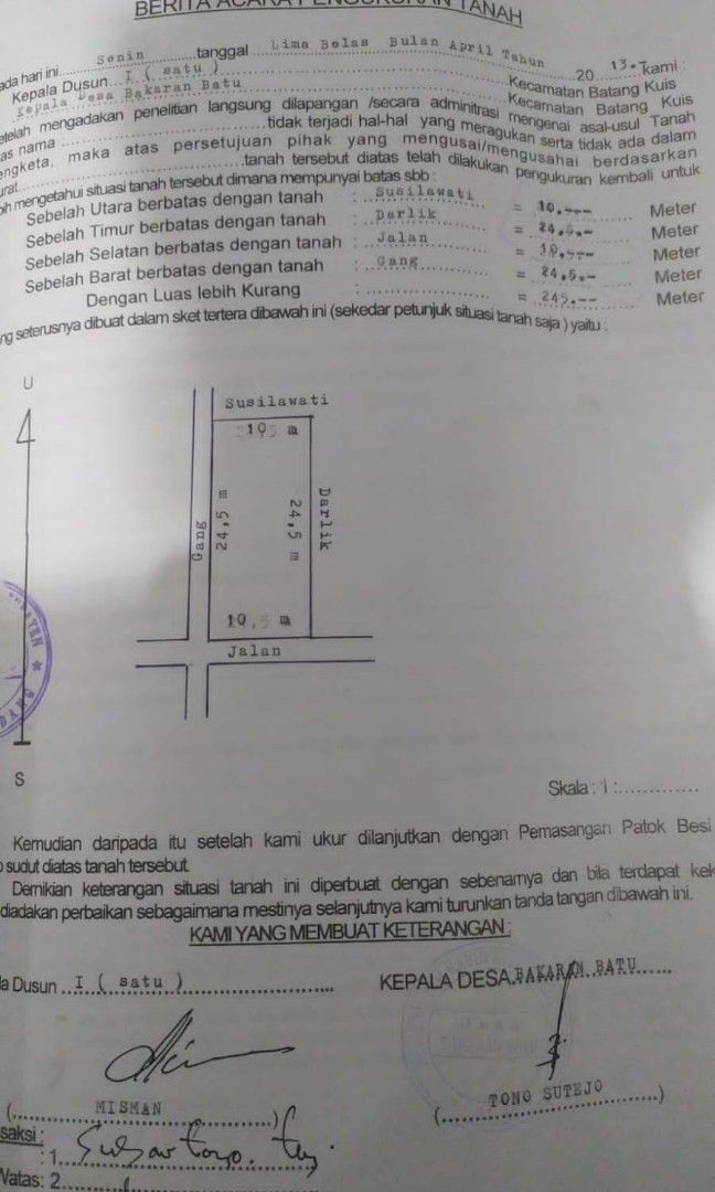Jual tanah pinggir jalan Medan batang kuis bakaran batu, Barang Yang ...