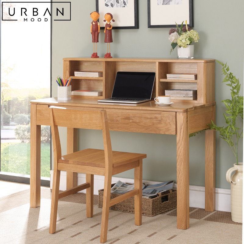 JUANA Rustic Solid Wood Study Desk, Furniture & Home Living, Furniture ...