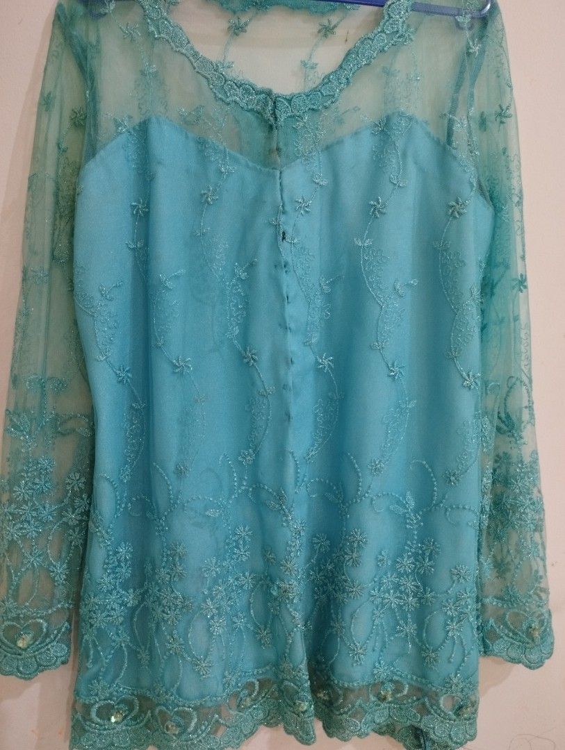 Kebaya Biru Cantik, Fesyen Wanita, Pakaian Wanita, Atasan di Carousell