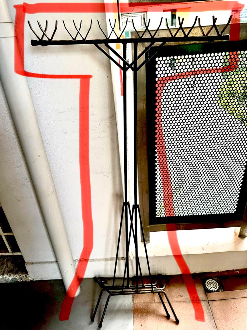 Laundry Bamboo Pole Holder, Furniture & Home Living, Home Improvement ...