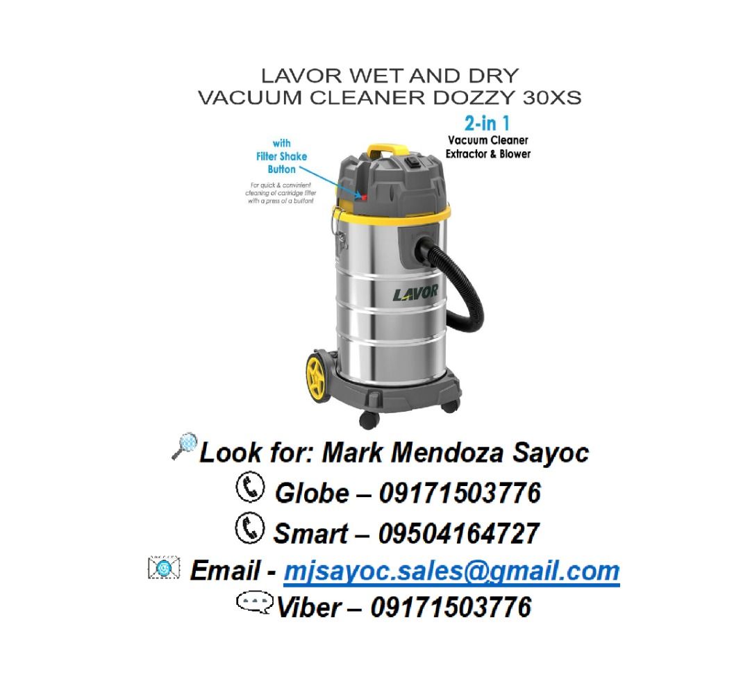 LAVOR WET AND DRY VACUUM CLEANER DOZZY 30XS, Commercial & Industrial ...