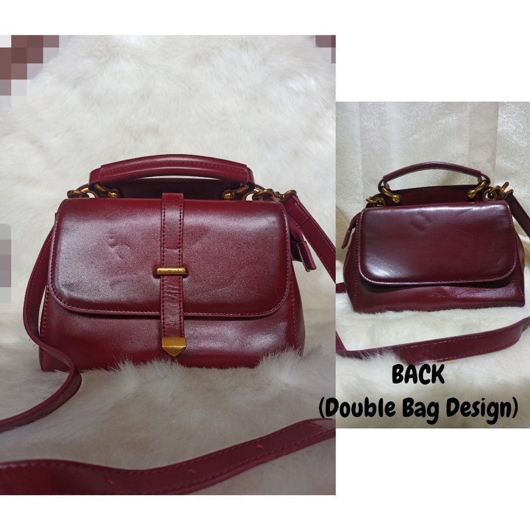 LEATHER SLING/HANDBAG (Back to Back Pocket), Women's Fashion, Bags ...