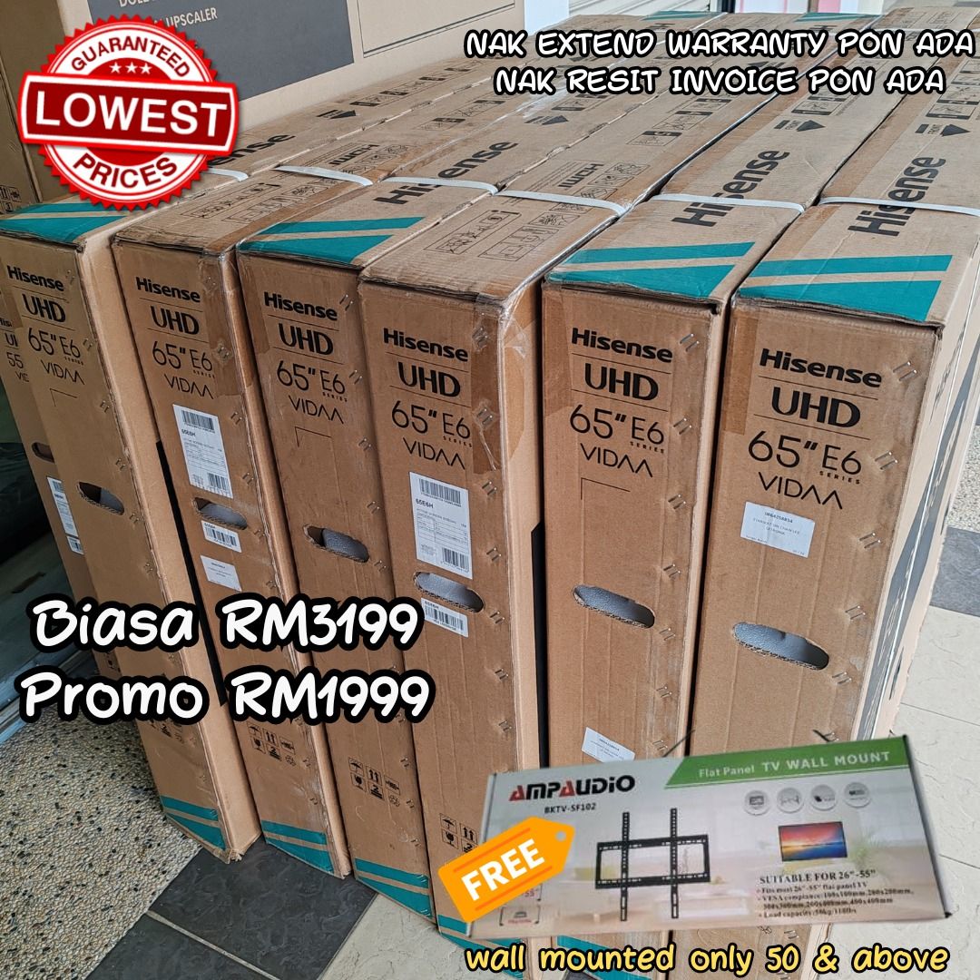 led tv baru jenama hisense 65" 4K UHD Smart TV 3 Tahun warranty, TV ...
