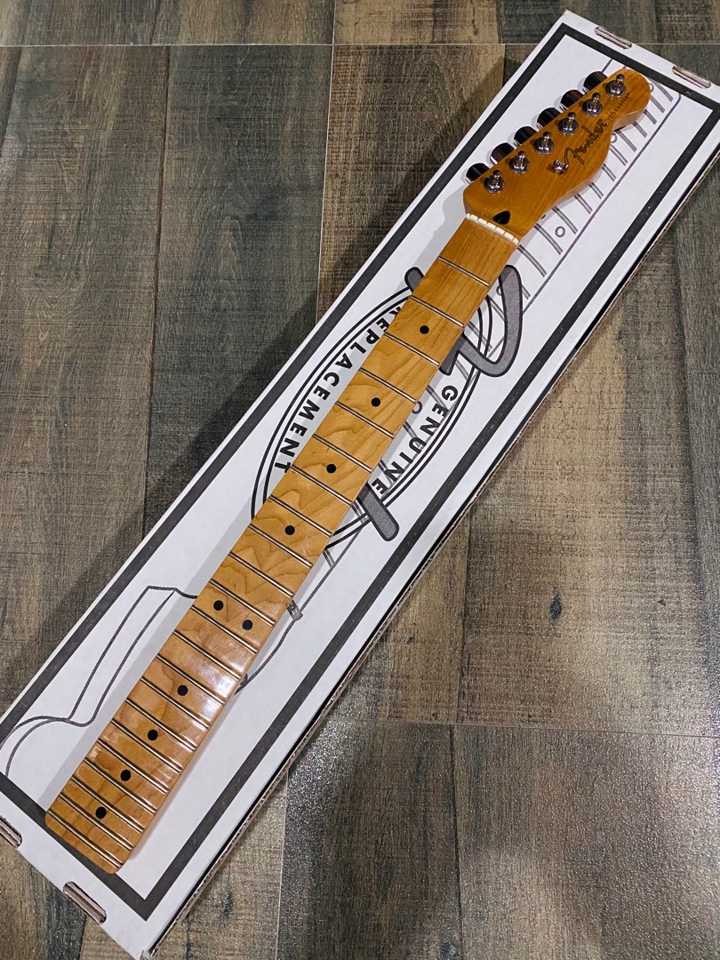 Legit Fender Telecaster roasted 1 pc. maple neck and Fender tuning pegs ...