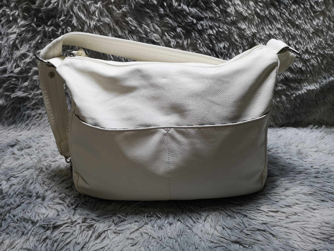 Lepsim White Leather Hobo Bag, Women's Fashion, Bags & Wallets ...