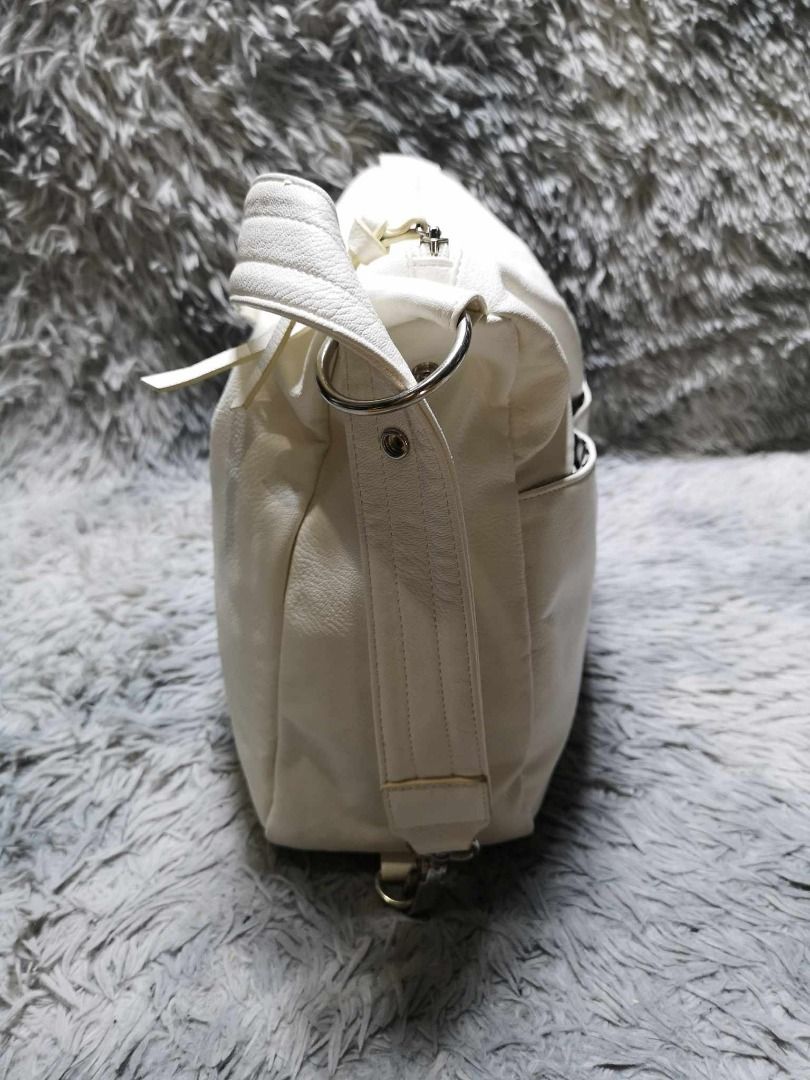 Lepsim White Leather Hobo Bag, Women's Fashion, Bags & Wallets ...