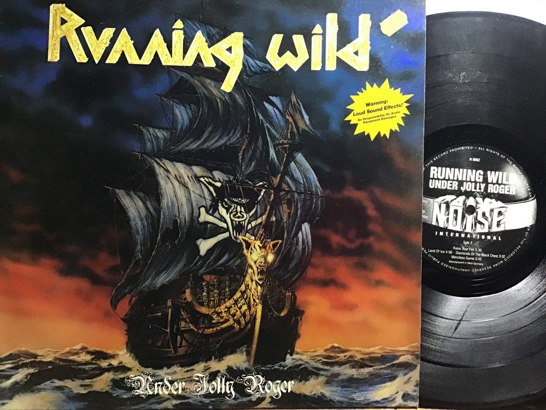 LP Running Wild - Under Jolly Roger OOP 1987 VINYL RECORD Anubis Piring ...