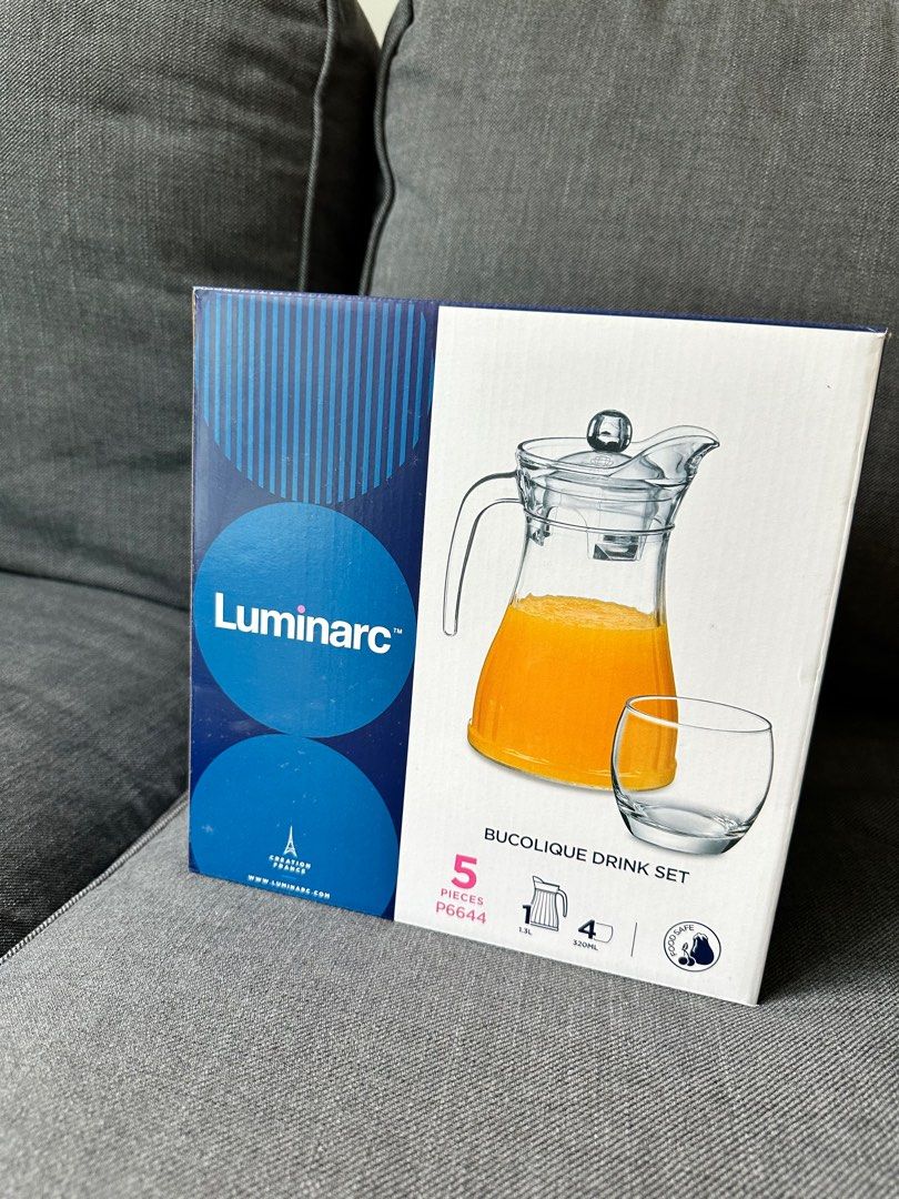 Luminarc Jar set with glasses 5 pieces, Furniture & Home Living ...