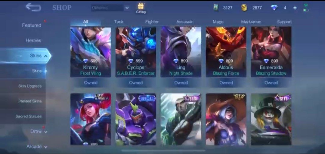 M3 roger with full stun and 515 hanabi and many epic limited skins ...