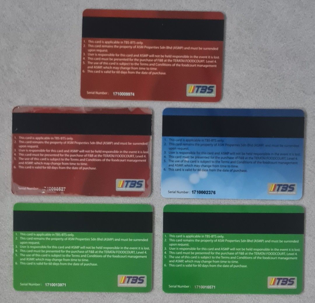 Malaysia Terminal Bersepadu Selatan (TBS) Food Court pre-funded prepaid cards, Hobbies & Toys ...