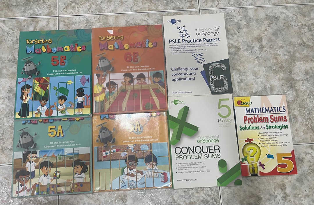 Maths P5 P6 textbook on sponge assessment book, Hobbies & Toys, Books ...