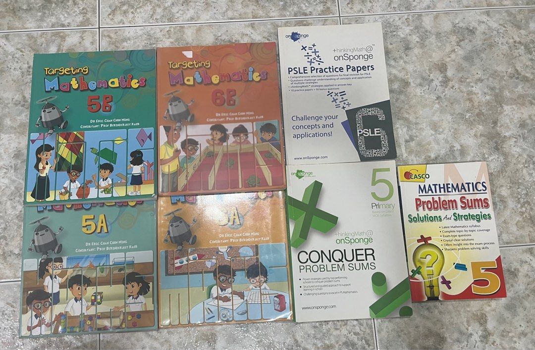 Maths P5 P6 textbook on sponge assessment book, Hobbies & Toys, Books ...