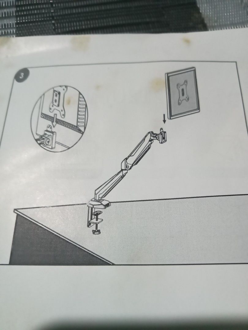 Monitor bracket hydrolic 360 angle, Computers & Tech, Parts ...