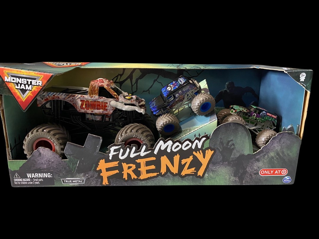 Monster truck monster jam full moon frenzy 3pcs toy truck, Hobbies ...