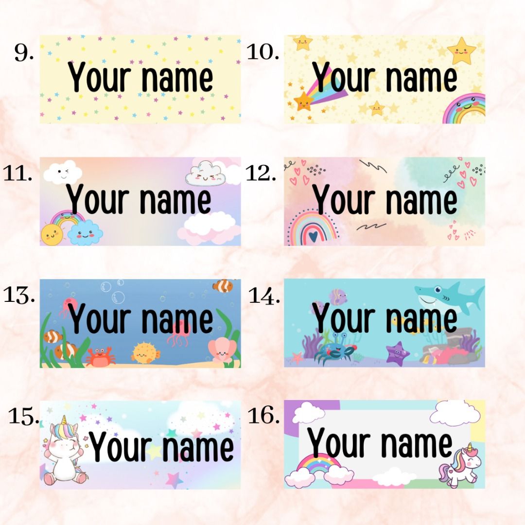 Name Labels, School Name Stickers, Hobbies & Toys, Stationery & Craft ...
