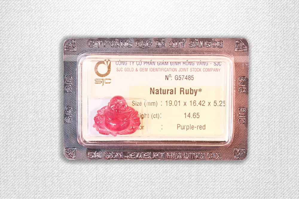 Natural Purple Red Ruby Feng Shui Smilling Happy Good Luck Statue ...