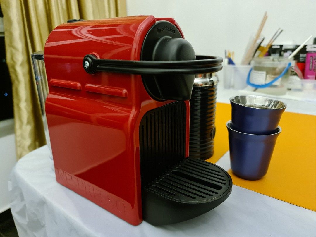 Nespresso Inissia Red Capsule Coffee Machine + 2 New Pixie Lungo Tokyo ...
