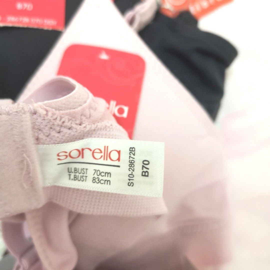 NEW SORELLA Seamless Wired Bra Yam Pink Dark Grey Bras B70, Women's ...