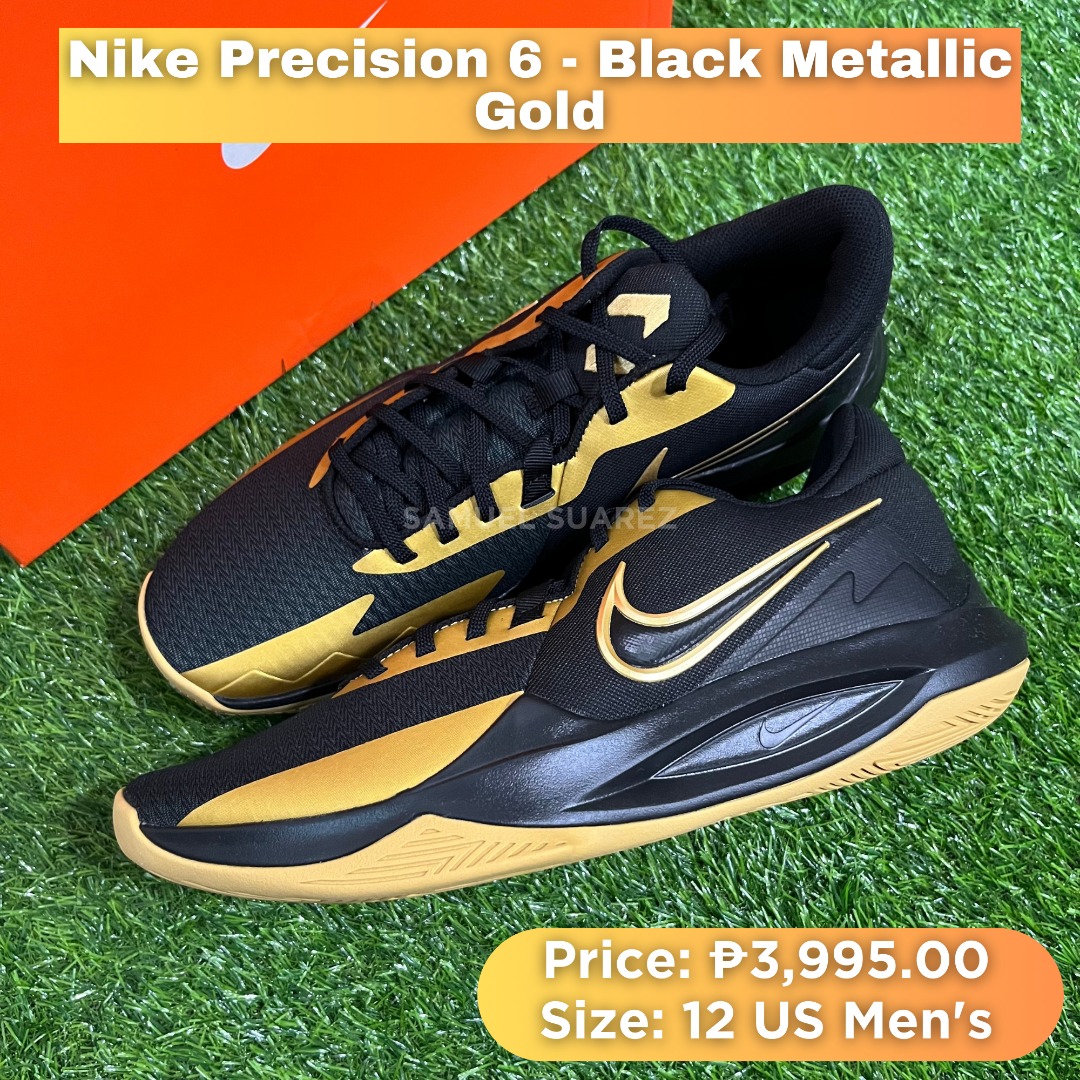 Nike Precision 6 - Black Metallic Gold, Men's Fashion, Footwear ...
