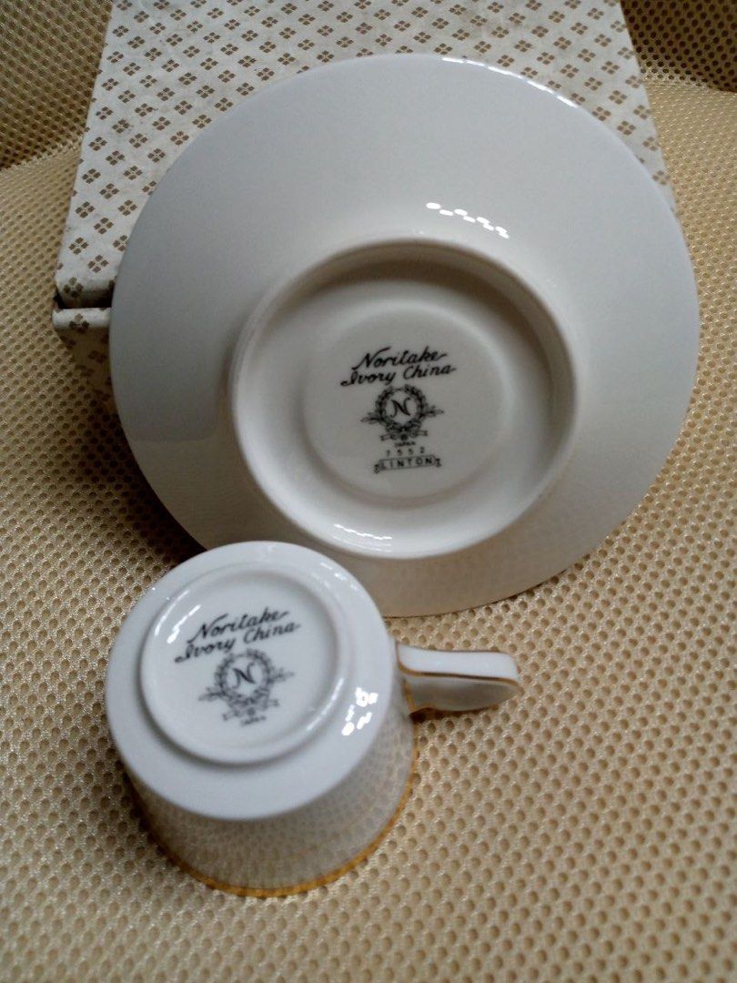 Noritake Linton 7552 Ivory China Cup & Saucer, Furniture & Home Living ...