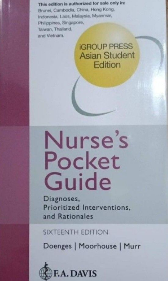 Nurses Pocket Guide 16th Ed By Fa Davis Pdf Hobbies And Toys Books And Magazines Textbooks On
