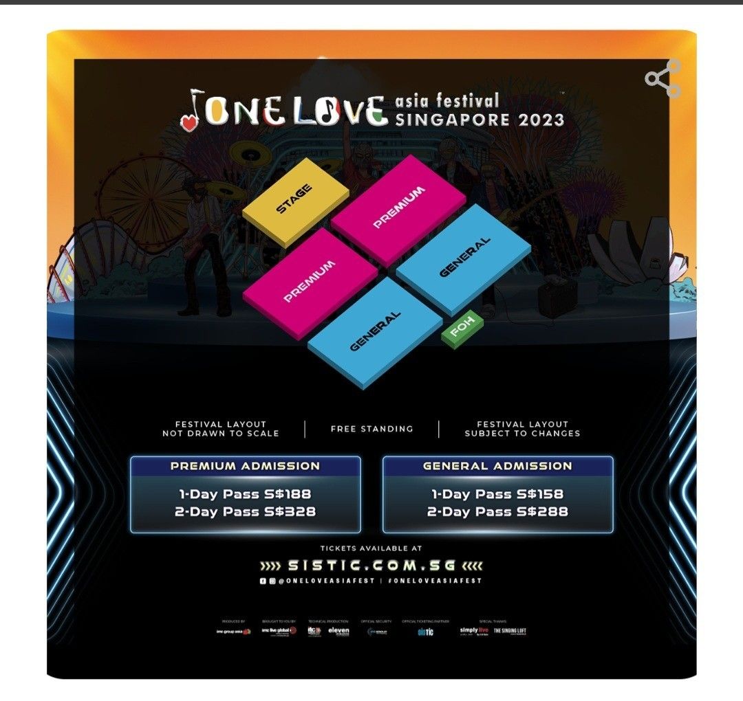 (Premium) One Love Asia 2023 x2tics-2 days, Tickets & Vouchers, Event ...