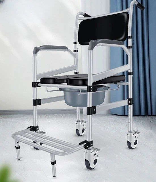 Paralyzed Elderly Toilet/ Commode chair, Health & Nutrition, Assistive ...