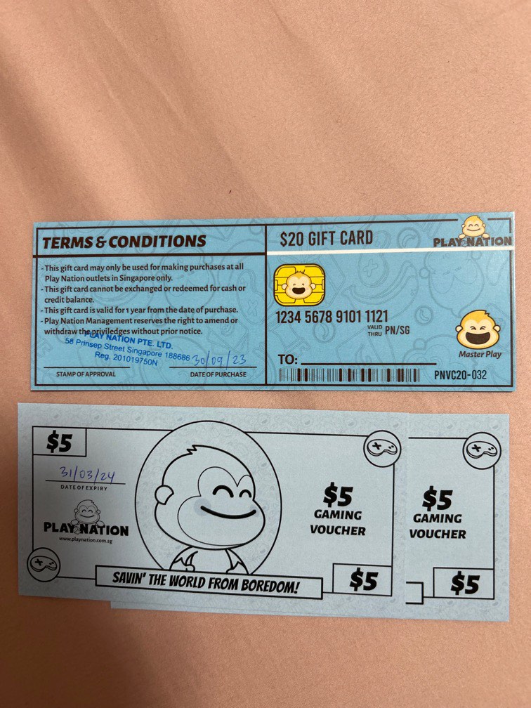 PlayNation Voucher, Tickets & Vouchers, Vouchers on Carousell