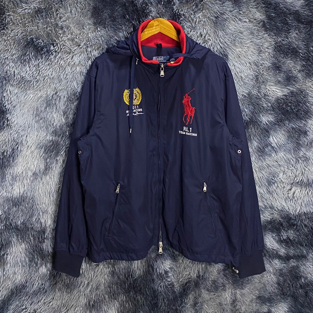 Polo Ralph Lauren RL Racing Blue Packable Hooded Jacket, Luxury ...