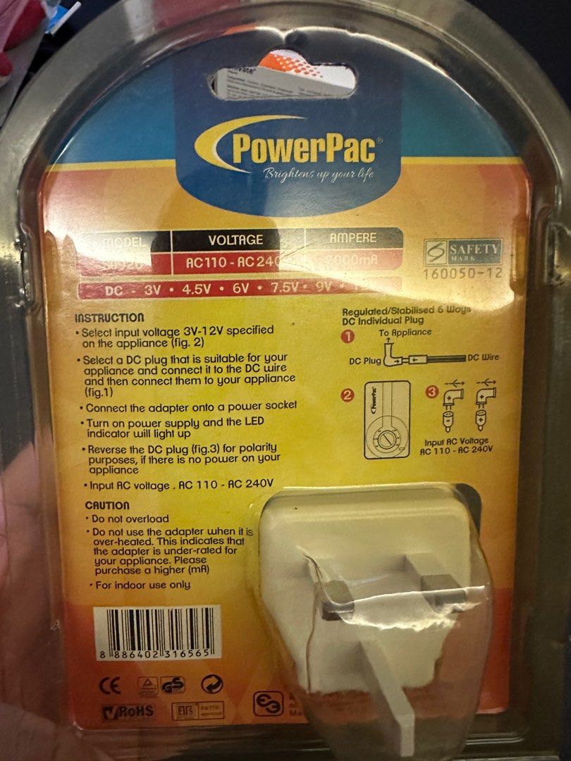 PowerPac Multiple AC/DC Adapter, TV & Home Appliances, Electrical ...