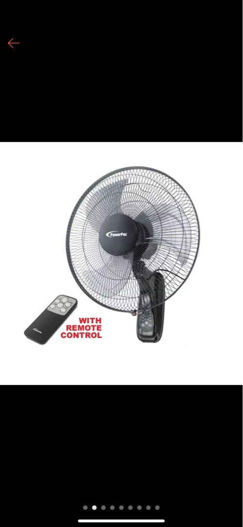 Powerpac wall fan 16 inch with remote control, Furniture & Home Living ...