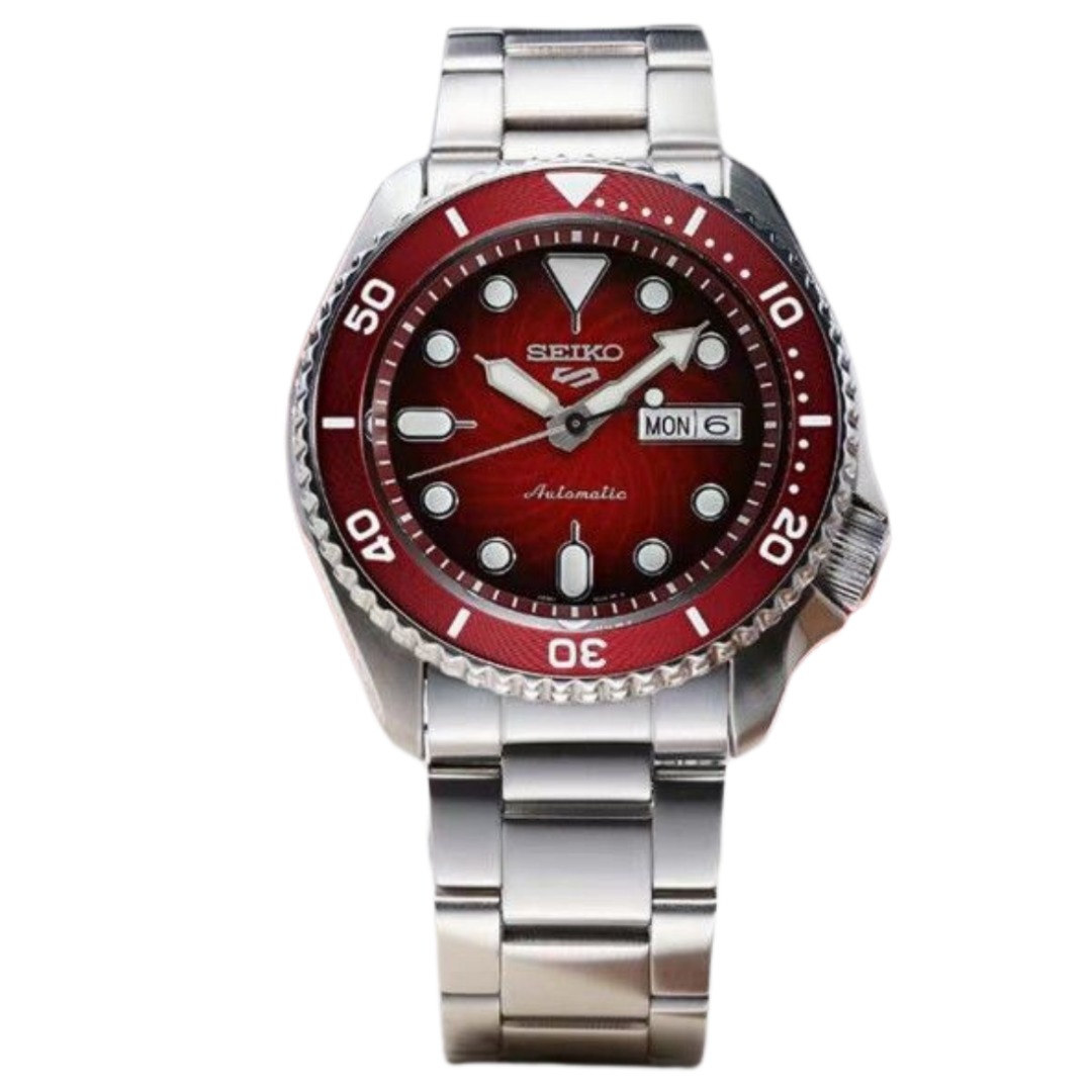 (PRE-ORDER) Seiko 5 Sports Automatic Red Dial Stainless Steel Watch ...