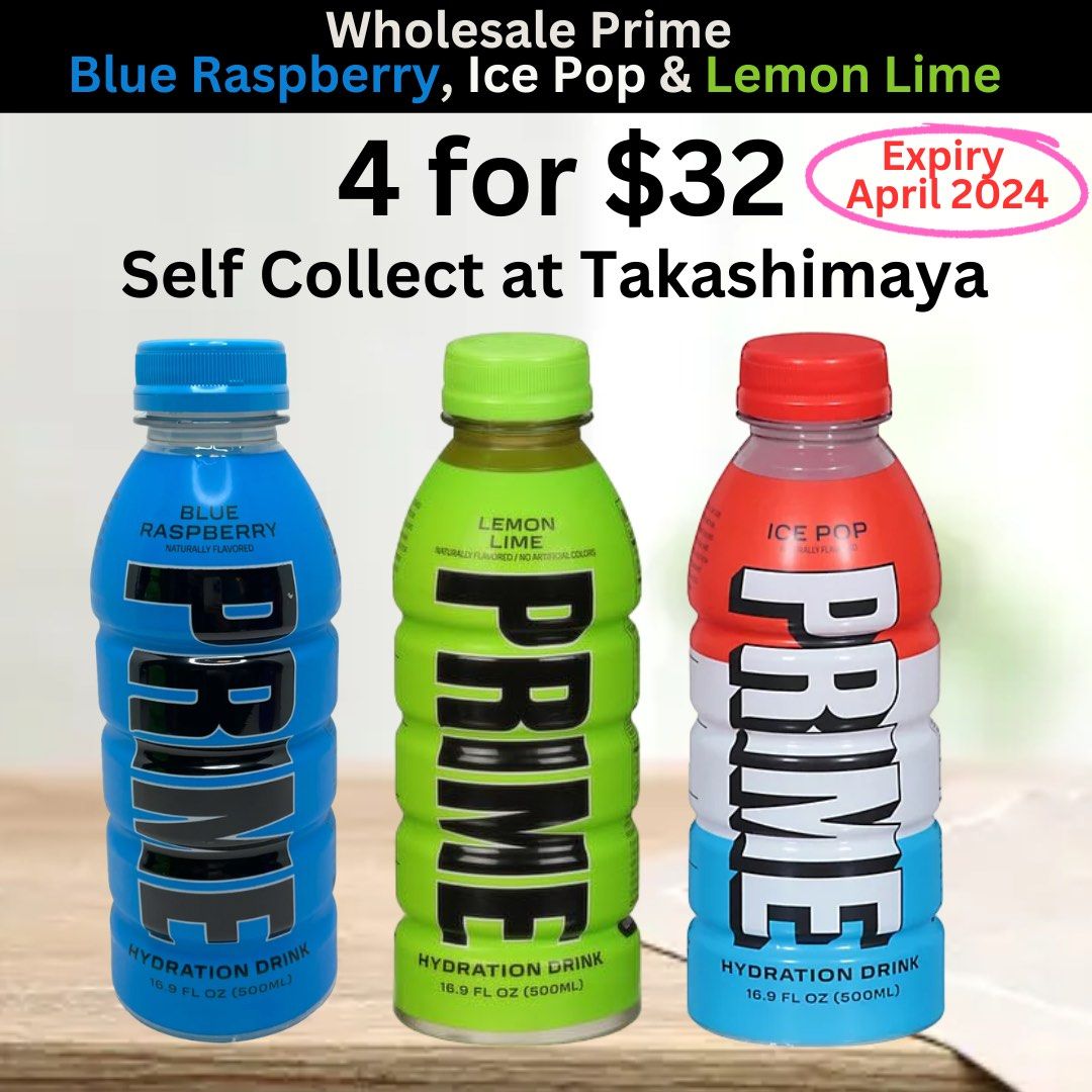 Prime Blue Raspberry, Lemon Lime, Ice Pop, Food & Drinks, Beverages on ...