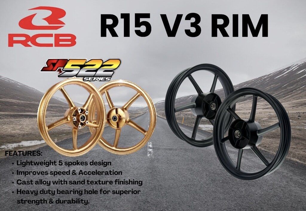 R15 V3/V4 RCB SP522 Rims, Motorcycles, Motorcycle Accessories on Carousell