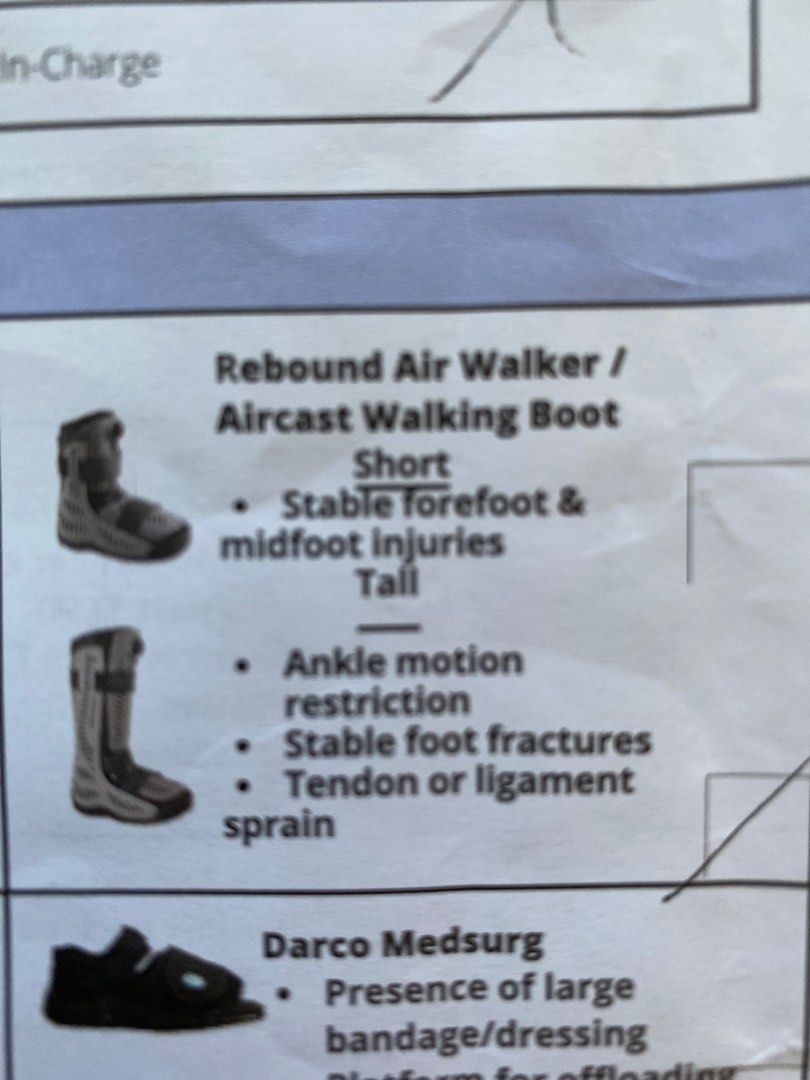 Rebound air walker / aircast walking boot, Health & Nutrition ...
