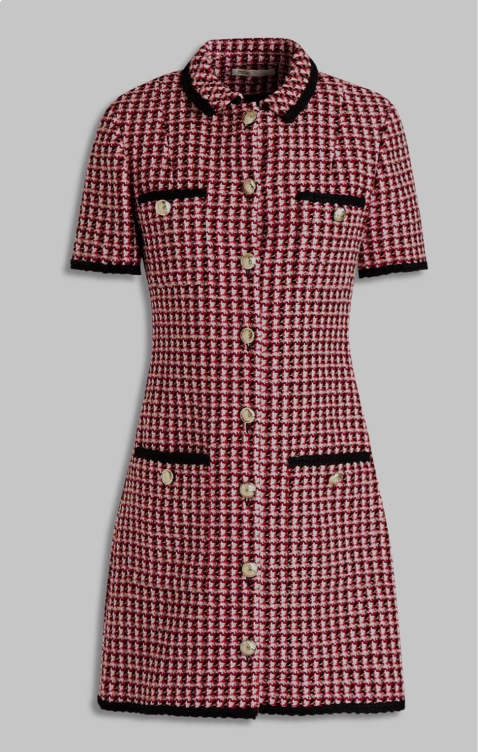Red tweed dress from Maje worn twice, Women's Fashion, Dresses & Sets ...