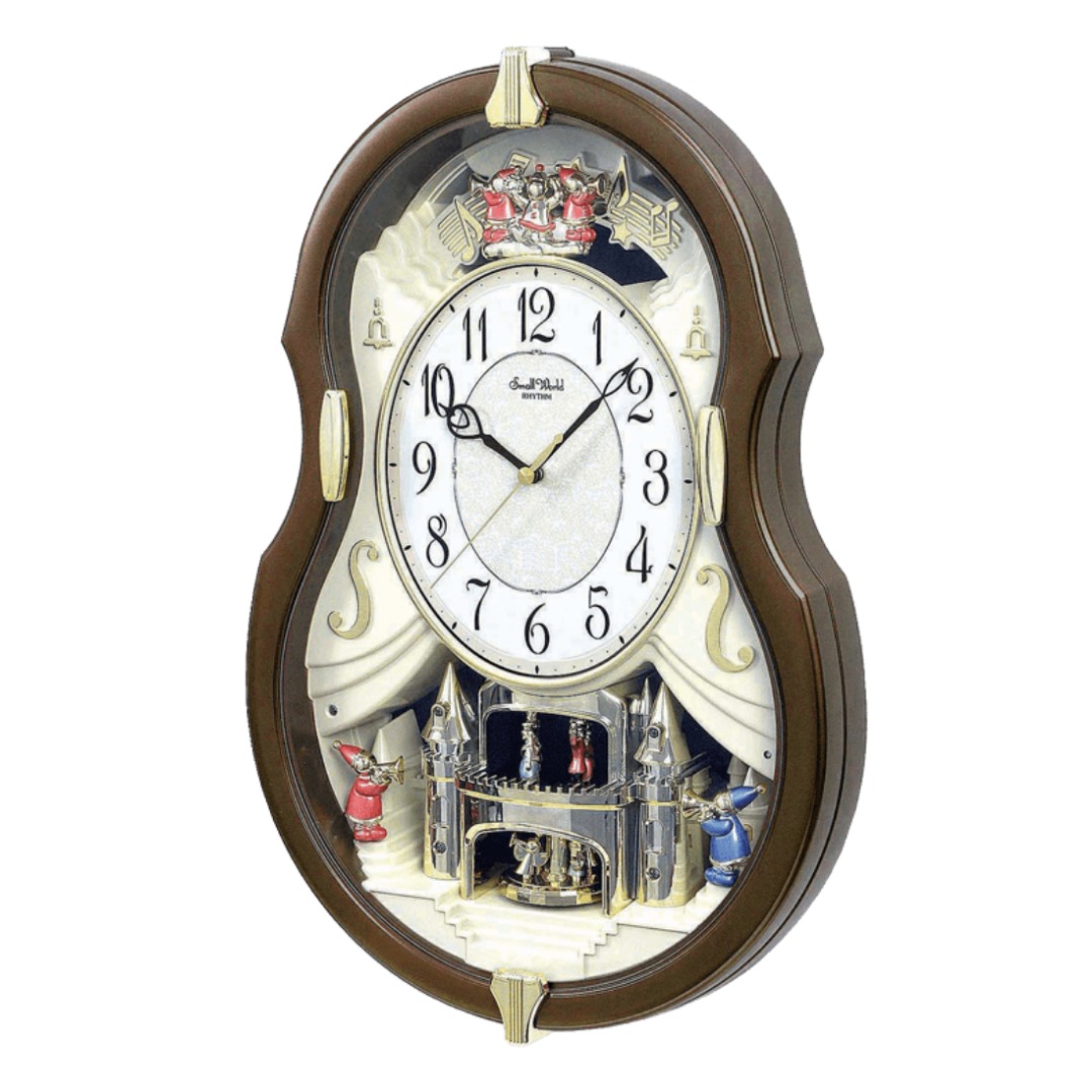 Rhythm Rotating Pendulum Magic Motion Melodies Analog Wall Clock ...