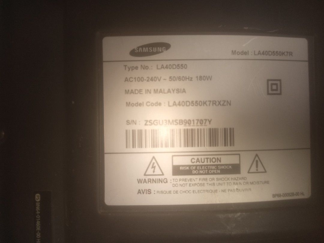 Samsung LA40D550 40" Series 5 Multisystem LCD TV, TV & Home Appliances ...