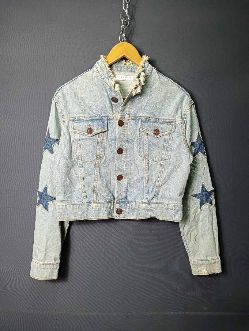 Sandro - Liverpool Embellished Star Patch - Denim Jacket, Women's ...