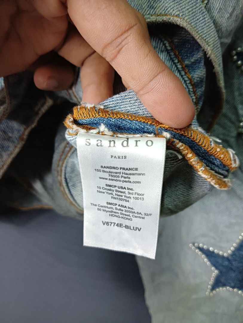 Sandro - Liverpool Embellished Star Patch - Denim Jacket, Women's ...
